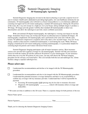 Fillable Online Summit Diagnostic Imaging - Summit Medical Group Fax ...