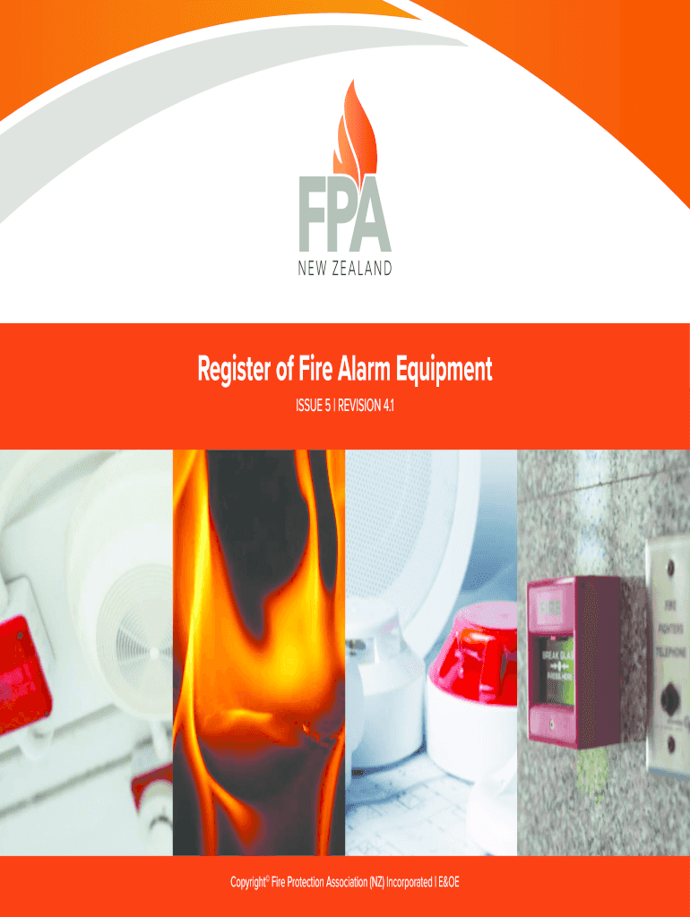 Fillable Online Register of Fire Alarm Equipment - the Fire Protection ...