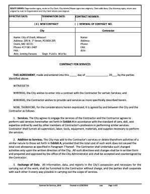 Fillable Online EFFECTIVE DATE: TERMINATION DATE: CONTRACT NUMBER: ( X ...
