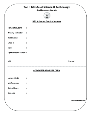 Fillable Online tistcochin edu WiFi Activation Form - Toc H Institute ...
