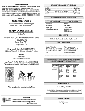 Fillable Online Premium Lists ALL-BREED AKC Fast CAT TRIALS - AKC.org ...