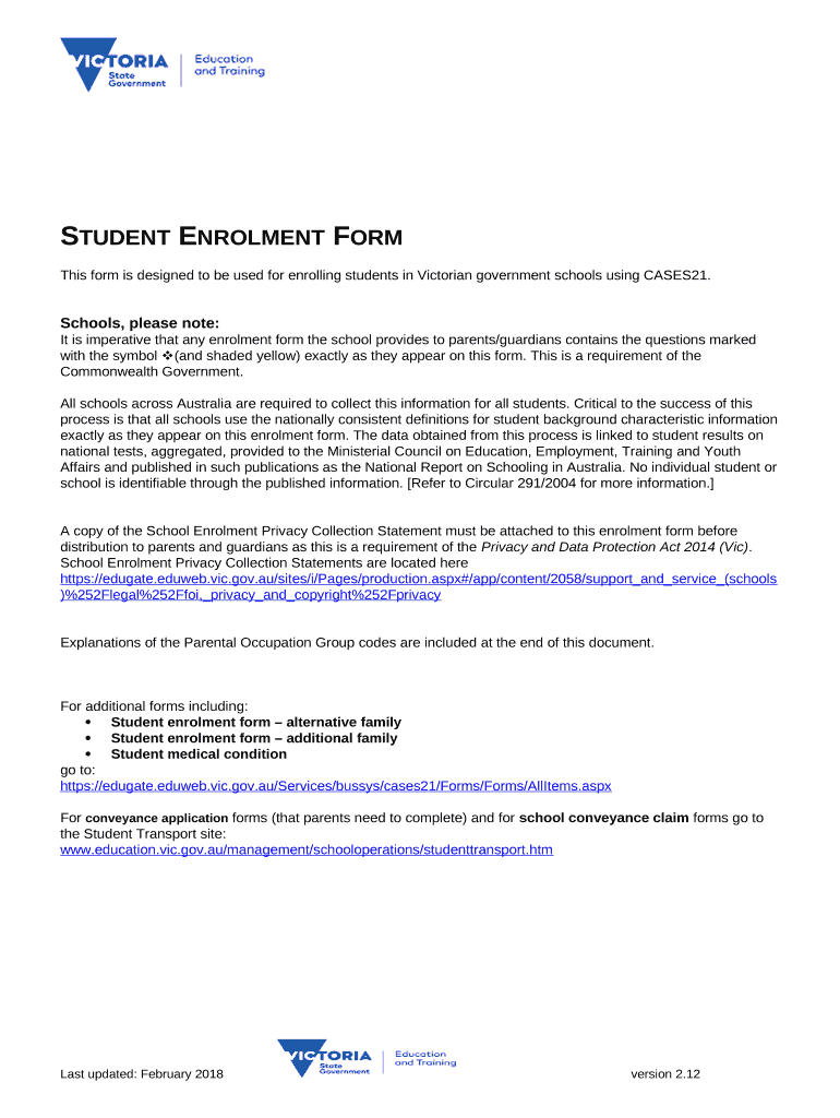 student enrolment - Spatzenschule Doc Template | pdfFiller