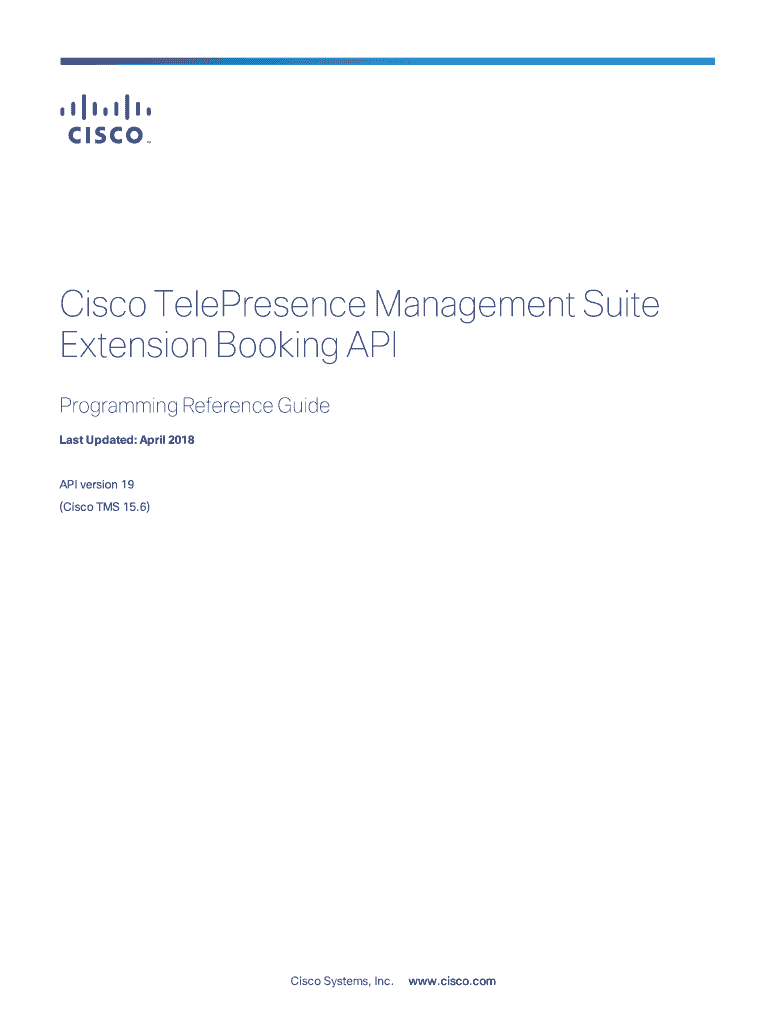 Fillable Online Cisco TelePresence Management Suite Extension Booking API Programming Reference ...