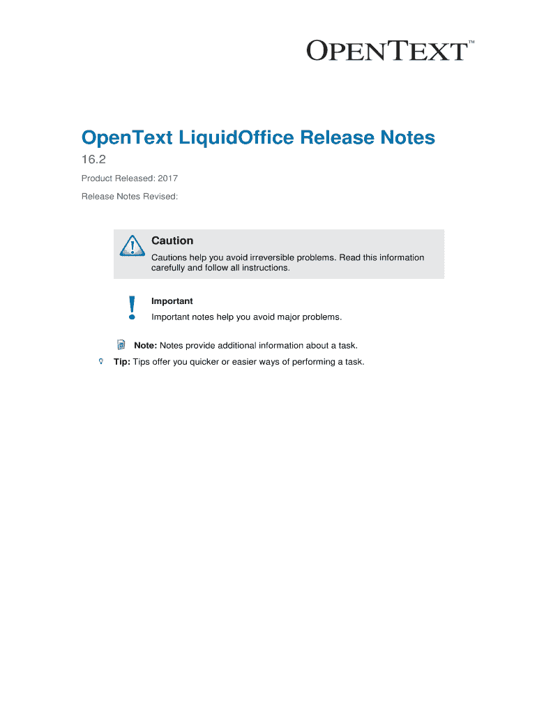 Fillable Online OpenText LiquidOffice Release Notes - Optiform Fax ...