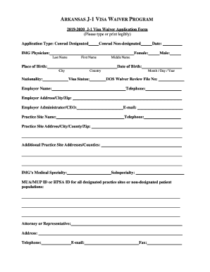 Fillable Online 2019-2020 J-1 Visa Waiver Application Form Fax Email ...