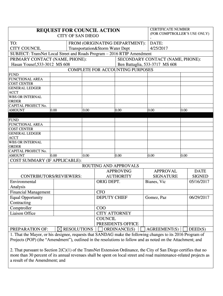 Fillable Online docs sandiego city of san diego administrative regulation subject processing ...