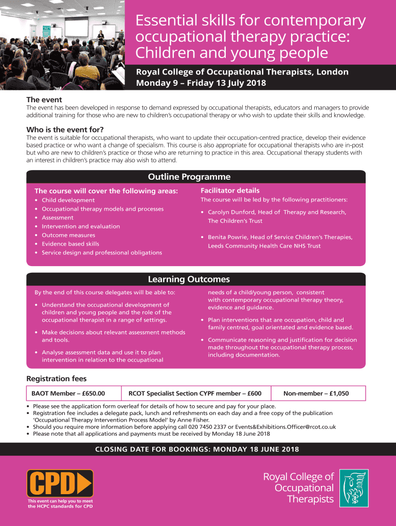 Fillable Online Outline Programme - RCOT Fax Email Print - pdfFiller