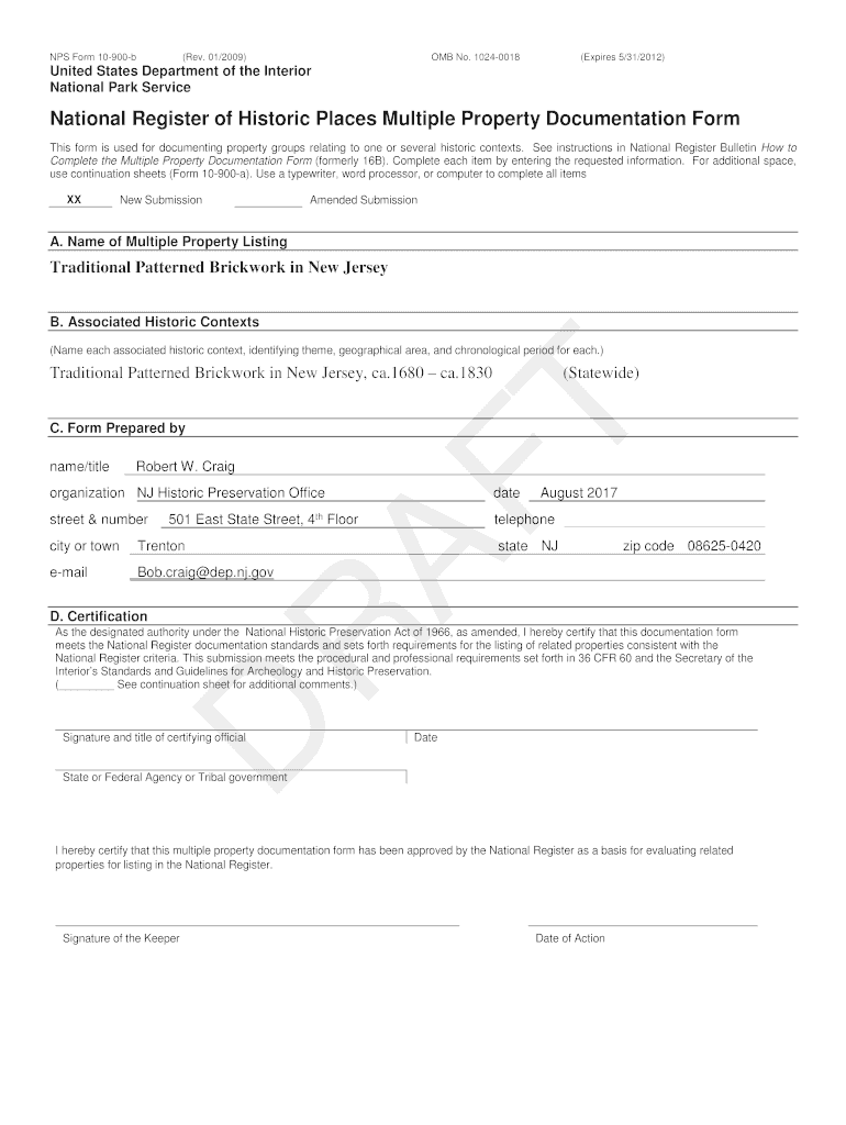 Fillable Online NPS Form 10 900 OMB No. 1024 0018 - Department of ...