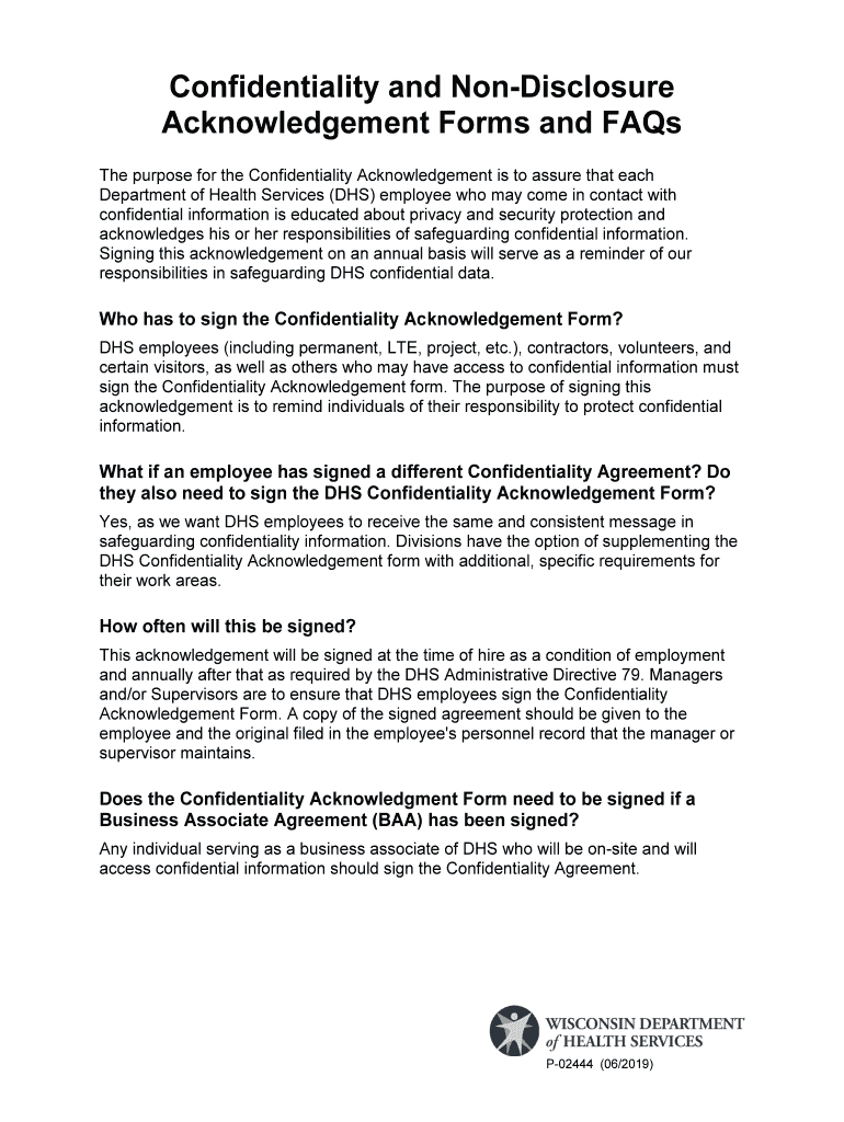 Fillable Online Confidentiality and Non-Disclosure Acknowledgement ...