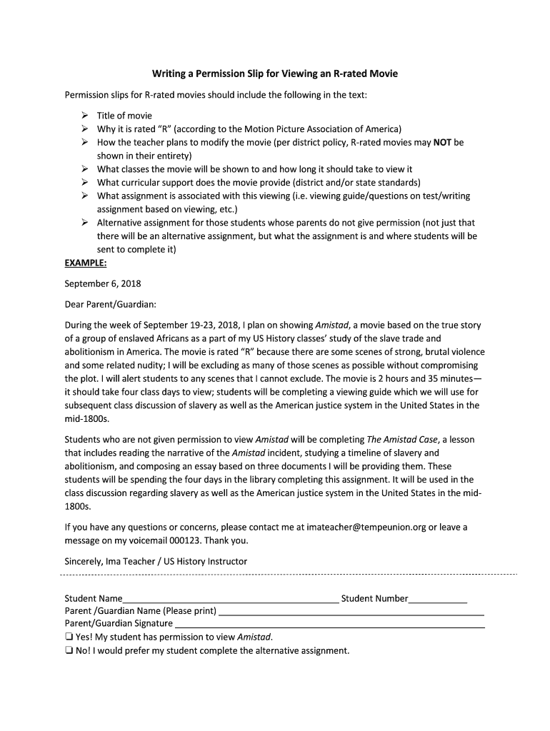 Fillable Online Pg Movie Permission Slip Worksheets & Teaching ...