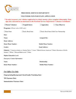 Fillable Online Final ---Intern and Parent Volunteer Application PY ...