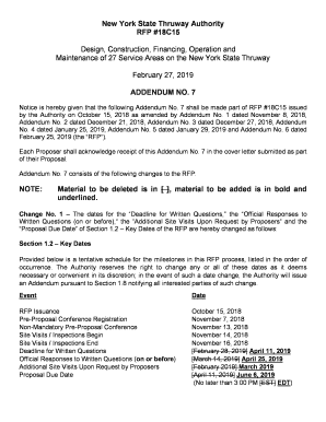 Fillable Online New York State Thruway Authority RFP #18C15 Design ...