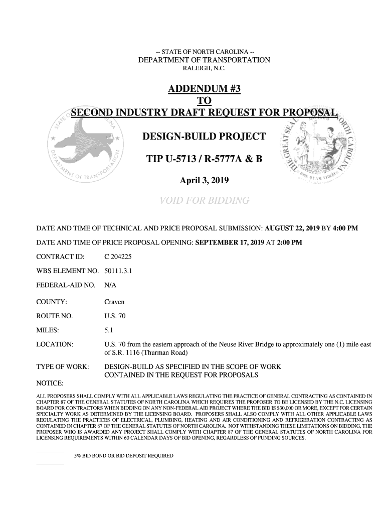 Fillable Online addendum #3 to second industry draft request for ...