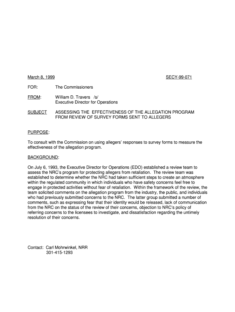 Fillable Online ASSESSING THEEFFECTIVENESS OF THE ALLEGATION PROGRAM ...