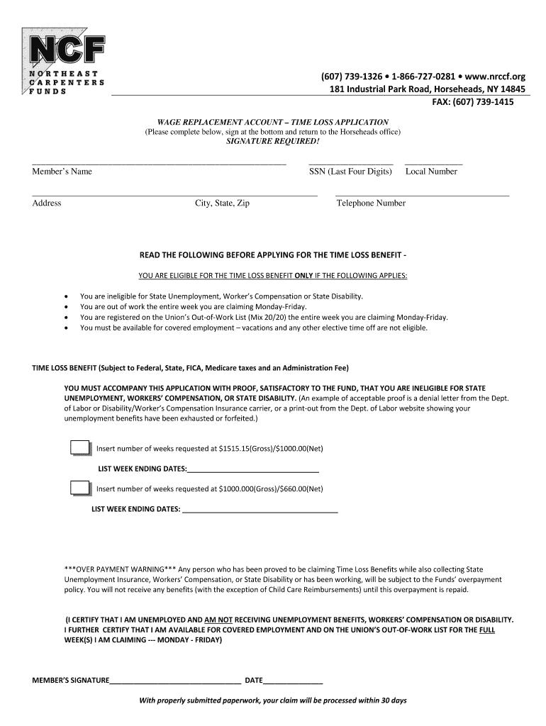 Fillable Online Fund Office - Millwrights Local 1163 Fax Email Print ...