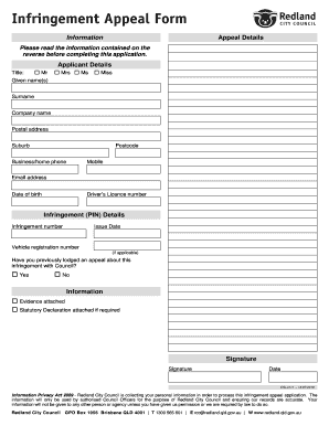 Fillable Online Infringement Appeal Form Fax Email Print - pdfFiller