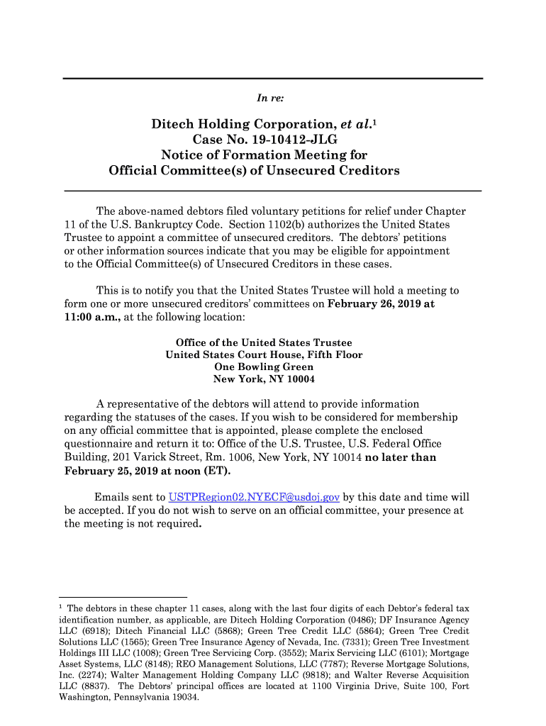 Fillable Online Disclosure Statement for Joint Chapter 11 Plan of ...