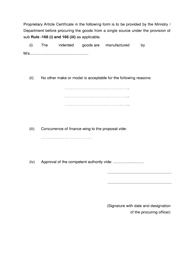 Proprietary Certificate - Fill Online, Printable, Fillable, Blank ...