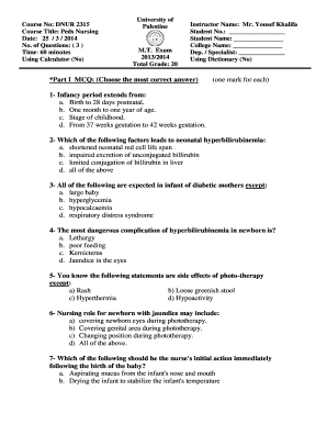 Fillable Online exam up edu *Part I MCQ: (Choose the most correct ...