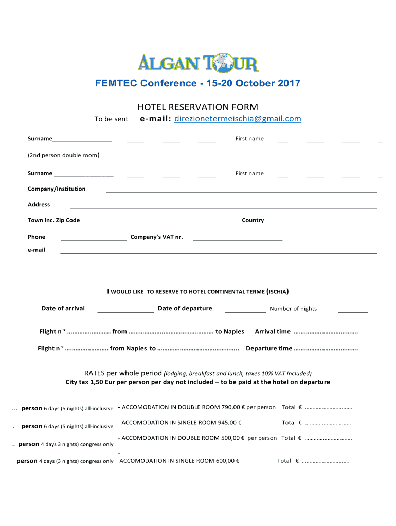 Fillable Online FREE 20+ Sample Reservation FormsPDF - SampleForms Fax ...