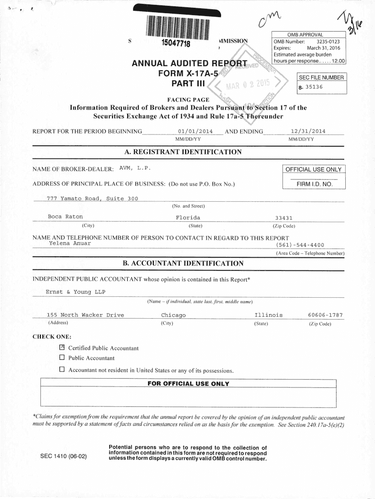 Fillable Online Form X-17a-5y Fax Email Print - Pdffiller