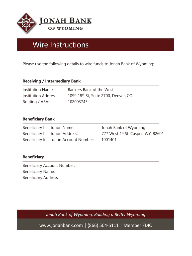 Fillable Online Printable bank of america address for wire - Fill Out ...