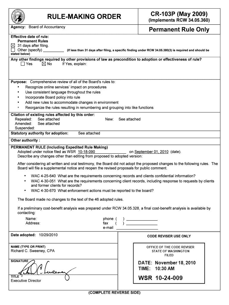Fillable Online RCW 34.05.353: Expedited rule making. - Access ...