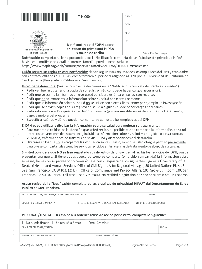 Fillable Online T-HI0001 - San Francisco Department of Public Health ...