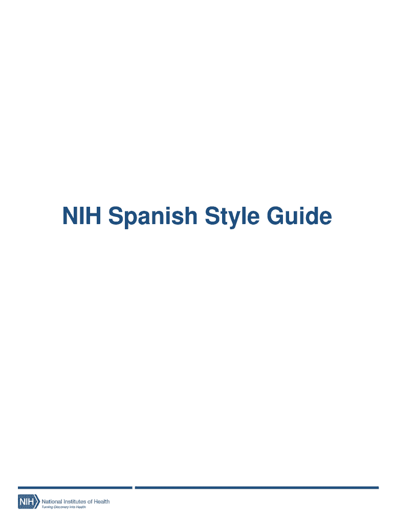 Fillable Online NIH Spanish Style Guide. Best practices for translating ...