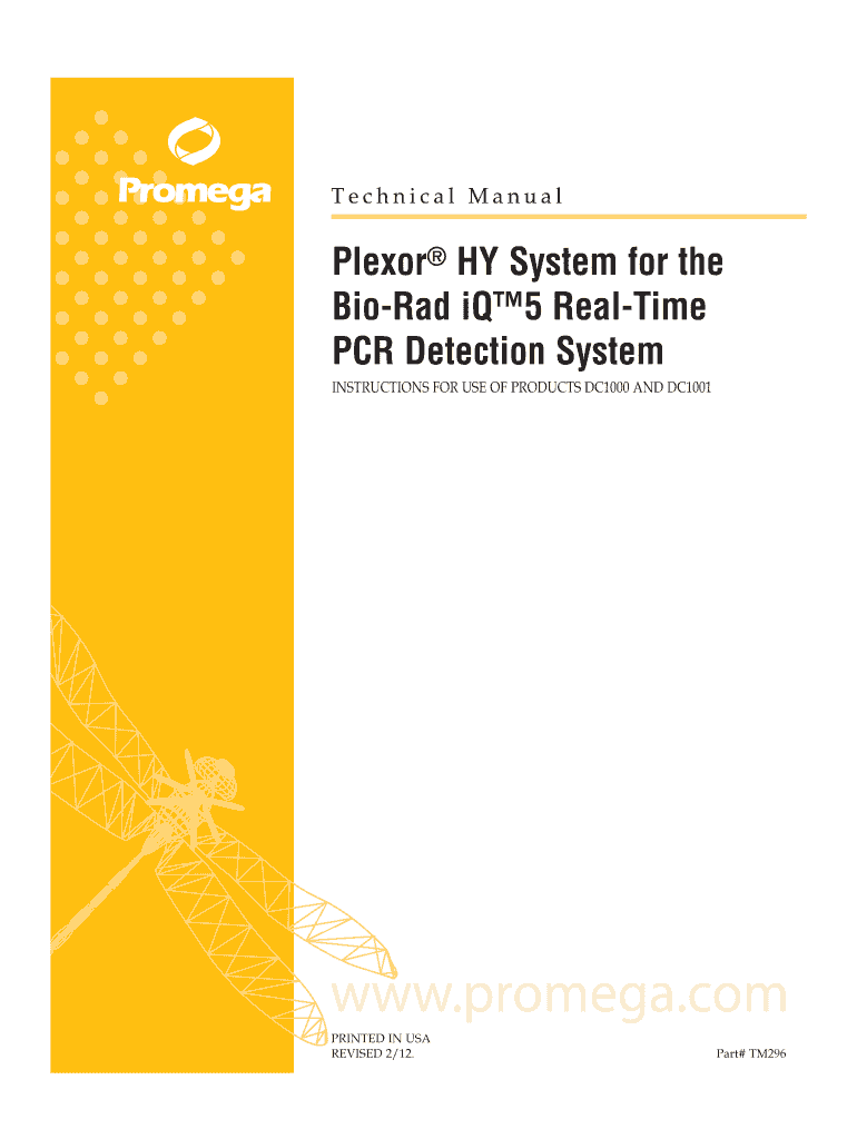 Fillable Online Plexor HY System for the Bio-Rad iQ5 Real-Time PCR ...