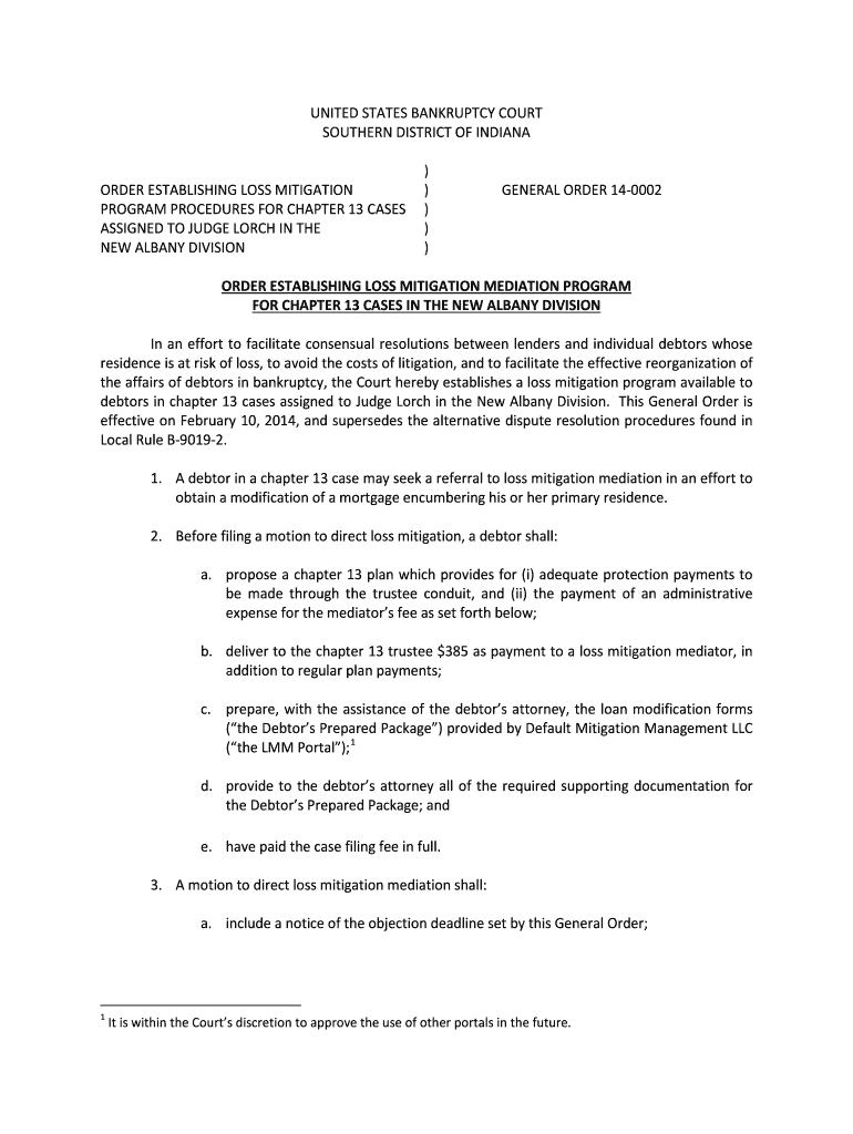 Fillable Online Request for Loss Mitigation - United States Bankruptcy ...