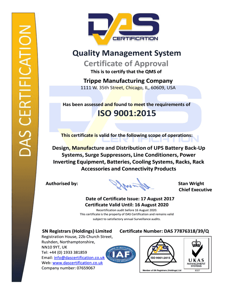 Fillable Online Quality Management System Certificate of Approval Fax Email Print - pdfFiller