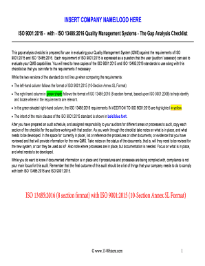 Fillable Online Iso 9001 internal audit checklist template Fax Email ...