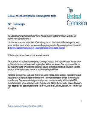 Fillable Online Guidance on electoral registration form designs and ...