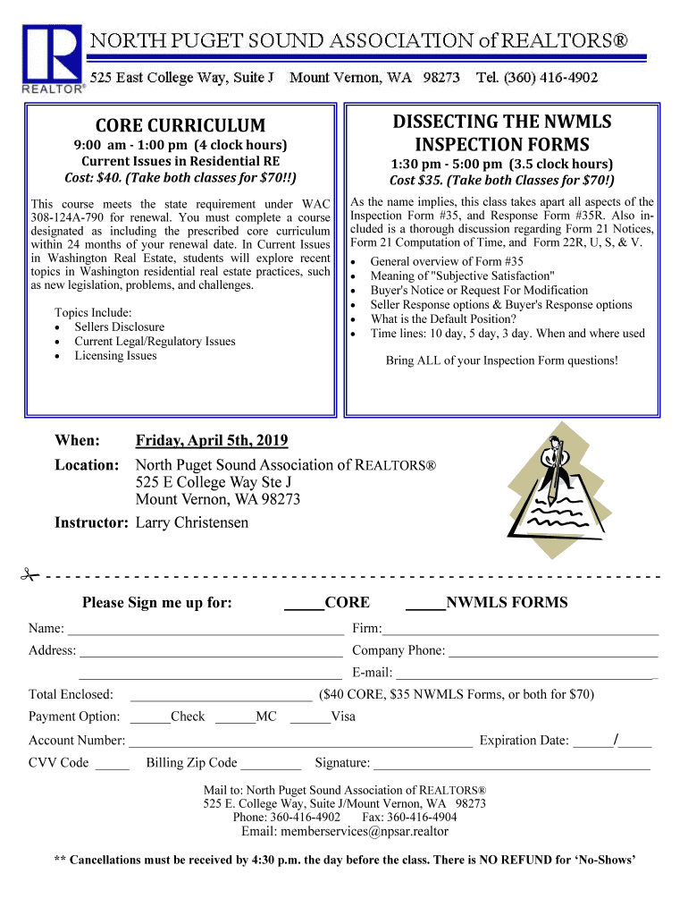 Fillable Online dissecting the nwmls inspection forms core curriculum ...