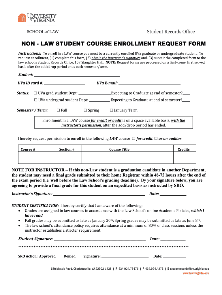 Fillable Online VI. Courses and Course EnrollmentUniversity of Virginia ... Fax Email Print ...