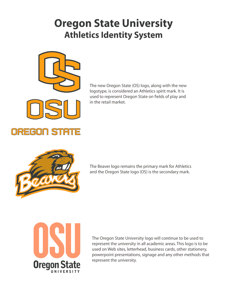 Fillable Online Oregon State unveils new athletic logo and brand -- and ...