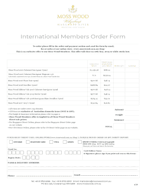 Fillable Online International Members Order Form Fax Email Print ...