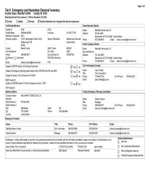 Fillable Online Tier II -Emergency and Hazardous Chemical Inventory Fax ...