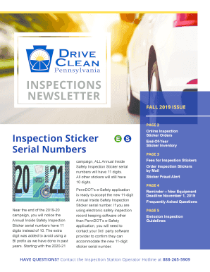 Fillable Online Inspection Sticker Serial Numbers ES INSPECTIONS ...