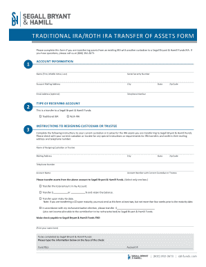 Fillable Online TRADITIONAL IRA/ROTH IRA TRANSFER OF ASSETS FORM Fax ...