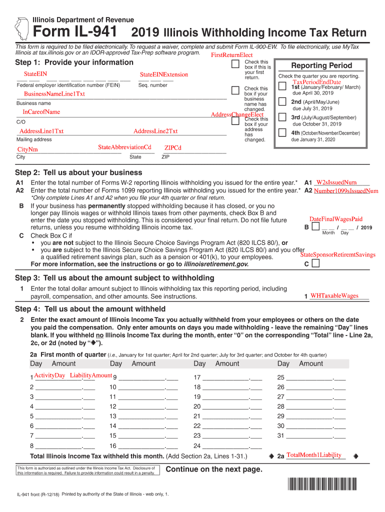 Fillable Online www2 illinois Withholding Income Tax - Illinois ...