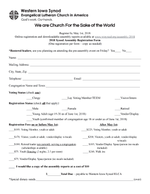 Fillable Online VENDOR/DISPLAY REQUEST FORM 2018 ASSEMBLY We ... Fax ...