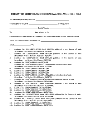 Fillable Online OBC-NCL Certificate - PhD Fax Email Print - pdfFiller