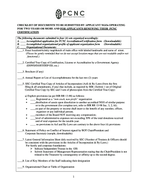 Fillable Online PCNC Certification: Why it's ImportantNGO: PH Fax Email ...