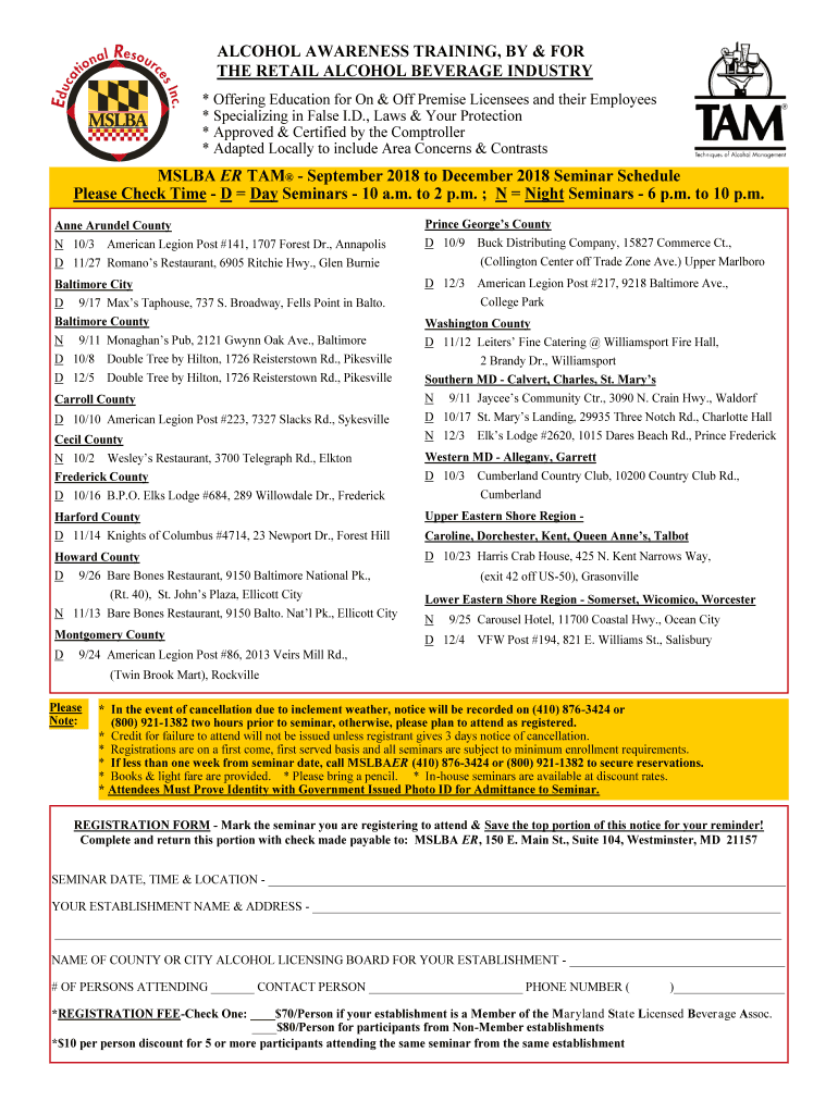 Fillable Online ALCOHOL AWARENESS TRAINING, BY & FOR THE RETAIL Fax ...