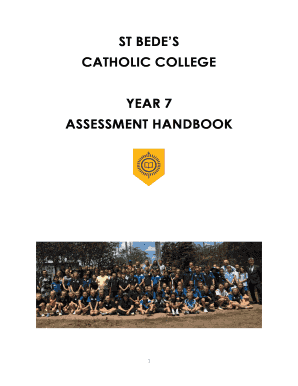 Fillable Online st bede's catholic college year 7 assessment handbook Fax Email Print - pdfFiller