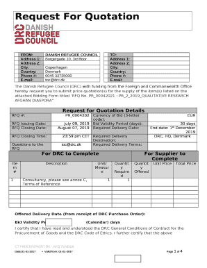 DRC RFQ Template Doc Template | pdfFiller