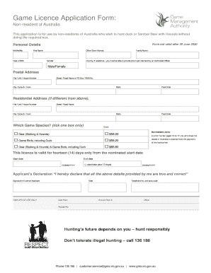 Fillable Online Game Licence Application Form: Fax Email Print - pdfFiller