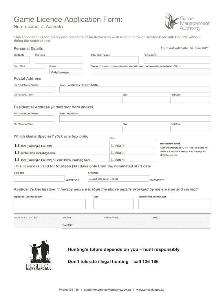 Fillable Online Game Licence Application Form: Fax Email Print - pdfFiller